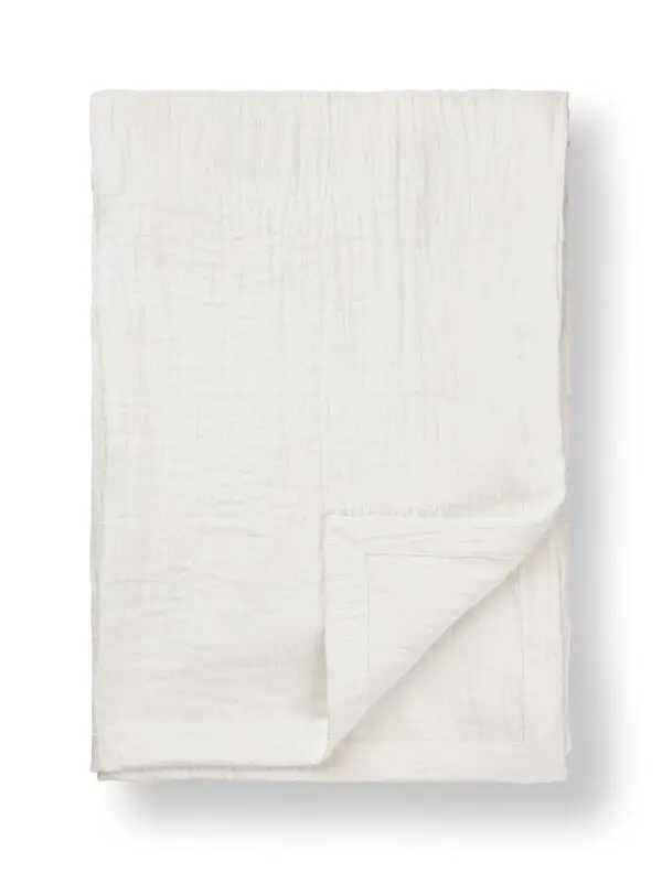 TAMEKO Dale Linen Bed Throw - White