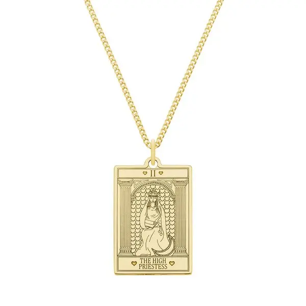 CARTERGORE 9ct High Priestess Tarot Card Necklace - Gold
