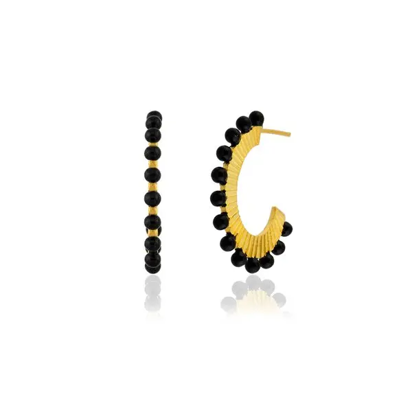 MILOU JEWELRY Oval Hoop Earrings - Black