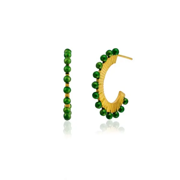 MILOU JEWELRY Oval Hoop Earrings - Green