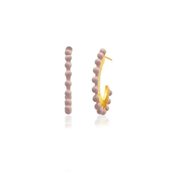 MILOU JEWELRY Oval Hoop Earrings - Pink