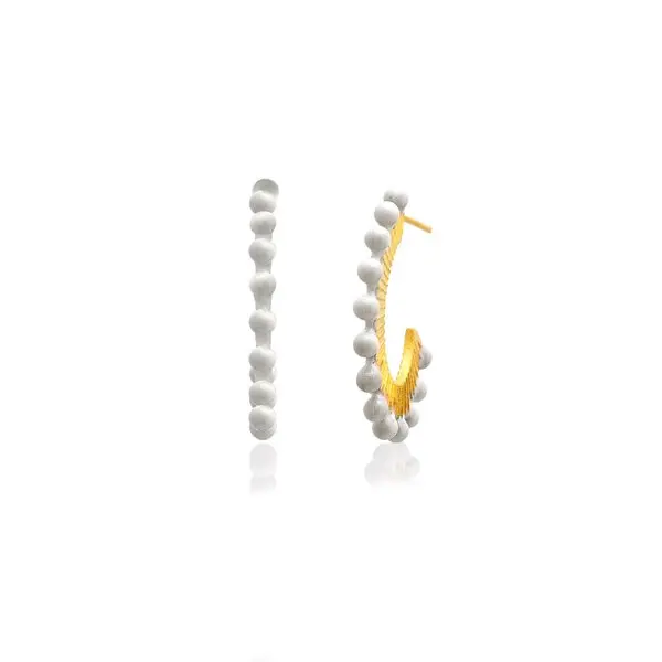 MILOU JEWELRY Oval Hoop Earrings - White