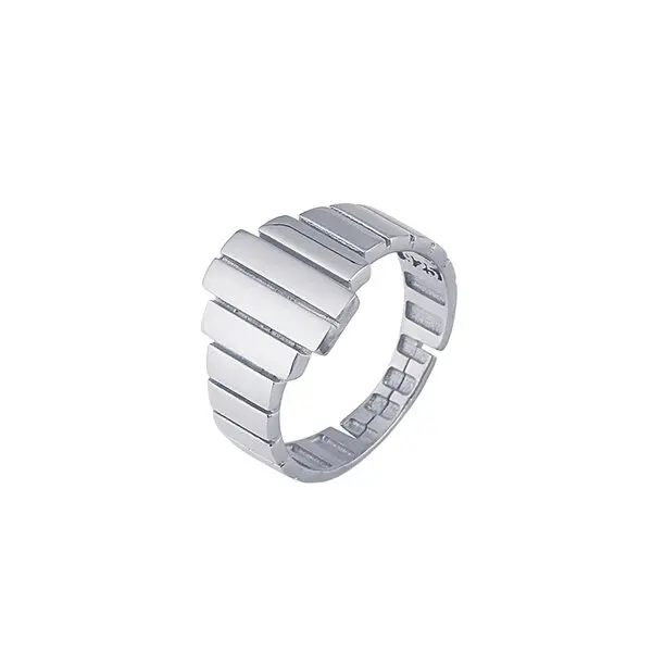 SPERO LONDON Multi Layered Rectangular Sterling Ring - Silver