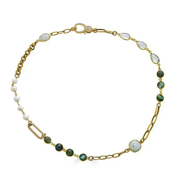 LONI PAUL JEWELRY Mixed Gemstone Short Necklace - Gold