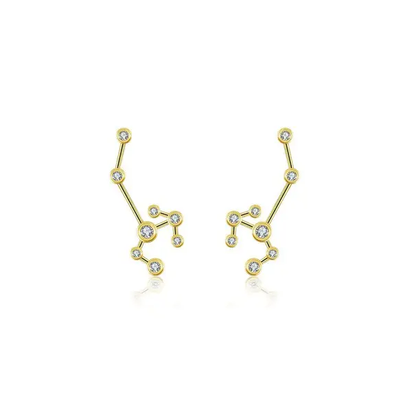 GENEVIEVE COLLECTION Sagittarius Zodiac Diamond Earrings - Gold