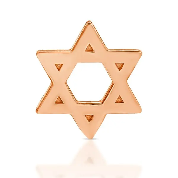 Maya Brenner Designs Charm Stud Star Of David 14k - Rose Gold