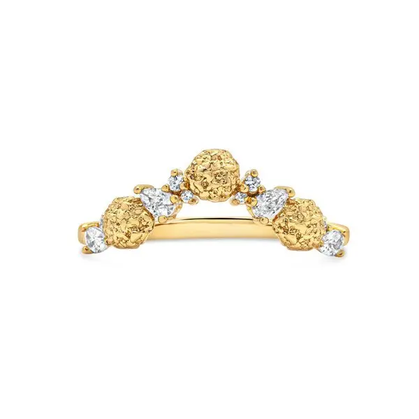 PTERA JEWELRY Hydrangea Floral Contour Ring - Gold