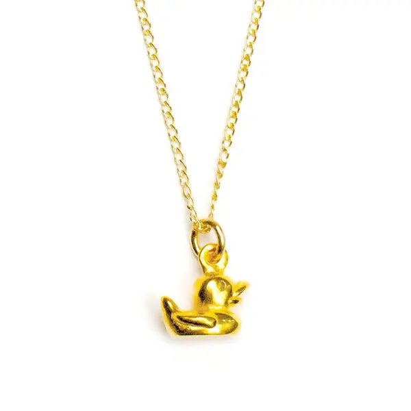 LEXI JEWELRY Rubber Ducky Pendant Necklace - Gold