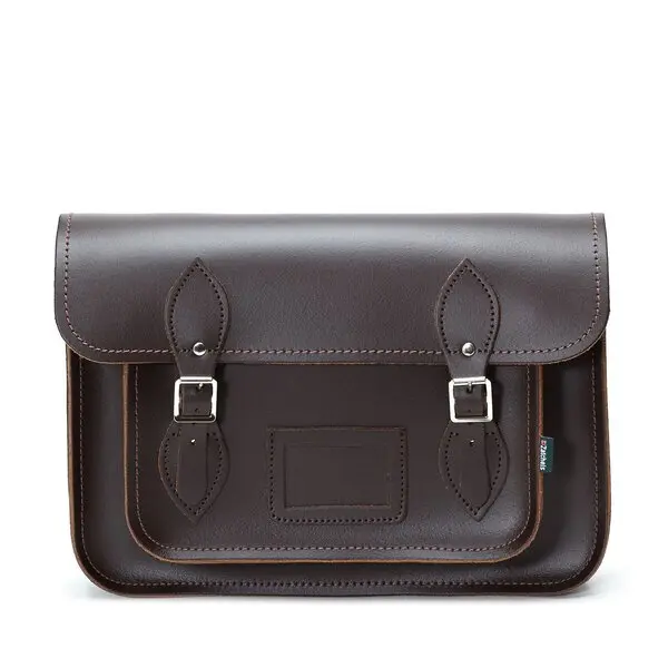 ZATCHELS Handmade Leather 16-inch Satchel - Brown