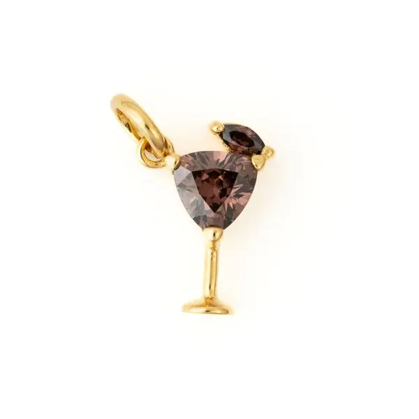 BELINDA JEWELZ Gold Vermeil Espresso Martini Charm - Gold/brown