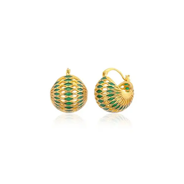 MILOU JEWELRY Basket Earrings - Green