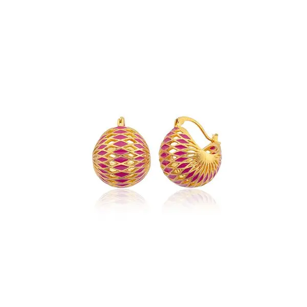 MILOU JEWELRY Basket Earrings - Pink