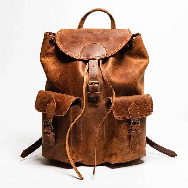 HIDES LEATHER CO. City Leather Backpack - Brown