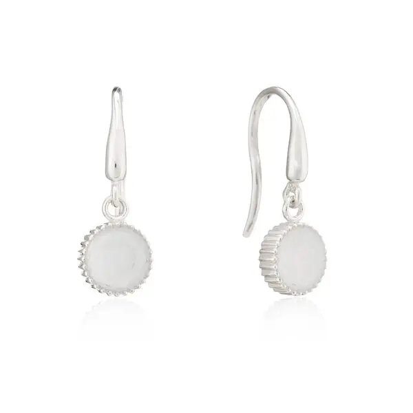 AUREE JEWELLERY Barcelona Silver Moonstone Drop Earrings - Gray