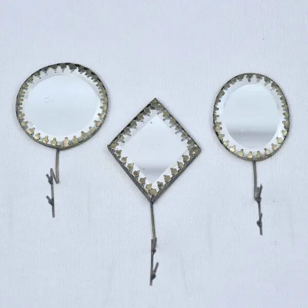 LILA RASA Bevelled Mirror Candle Pin Set Of 3 - Gold