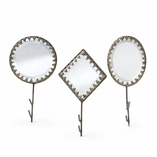 LILA RASA Set Of 3 Bevelled Mirror Candle Pins - Gold
