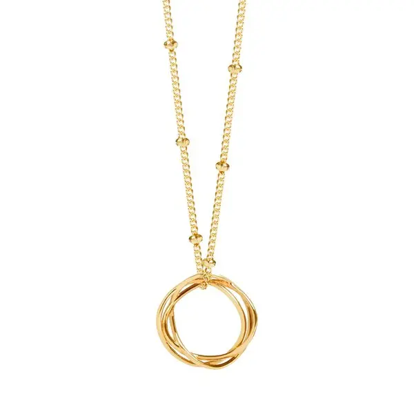 MURU Karma Circle Necklace With Bead Chain - Gold