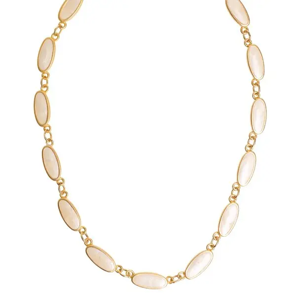 CARAMEL VINTAGE JEWELLERY Oval Shell Link Necklace - Gold