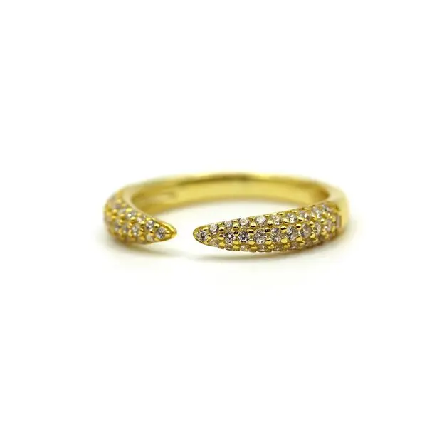 VICSTONENYC FINE JEWELRY 14k Gold Open Cuff Ring With Lab Diamond - Yellow