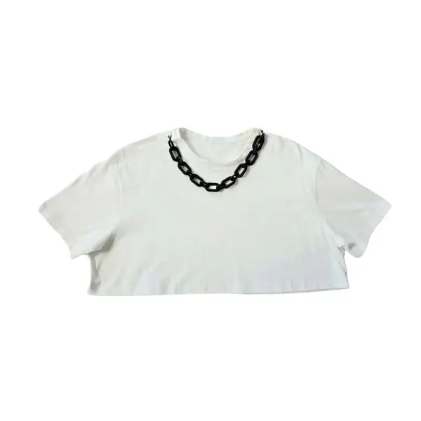 CIRCULAR PATH Cropped Necklace T-shirt