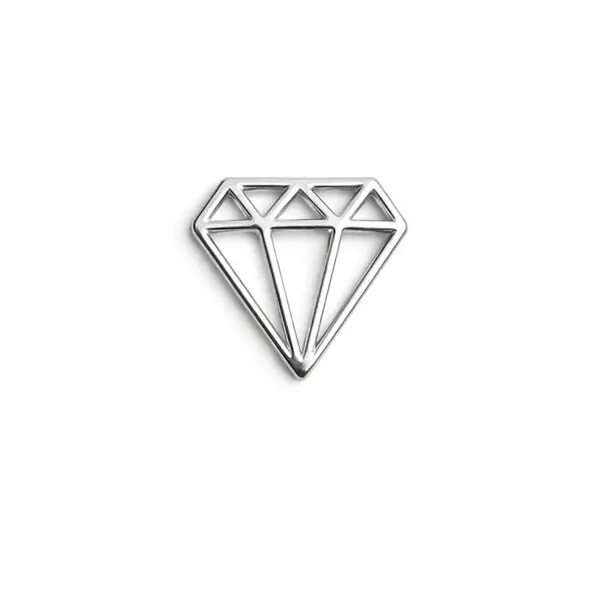 ECCE ARTISAN DIAMONDS 925k Sterling Silver Diamond Mini Pin - White