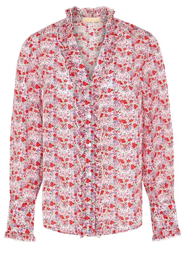 GUINEA Floral Print Silk Shirt