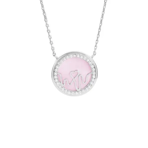BLOOMTINE | EARTH ANGEL HQ Sterling Locket With Rose Quartz, Mother Of Pearl & Black Onyx - Silver