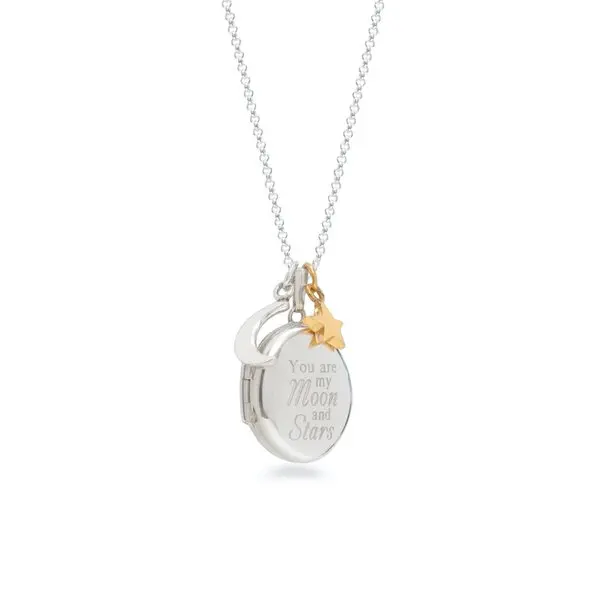 LIME TREE DESIGN Engraved Sterling Silver Locket Necklace - Gold/silver