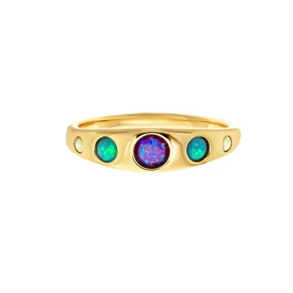 LA KAISER Ring With Opal Gemstones - Gold