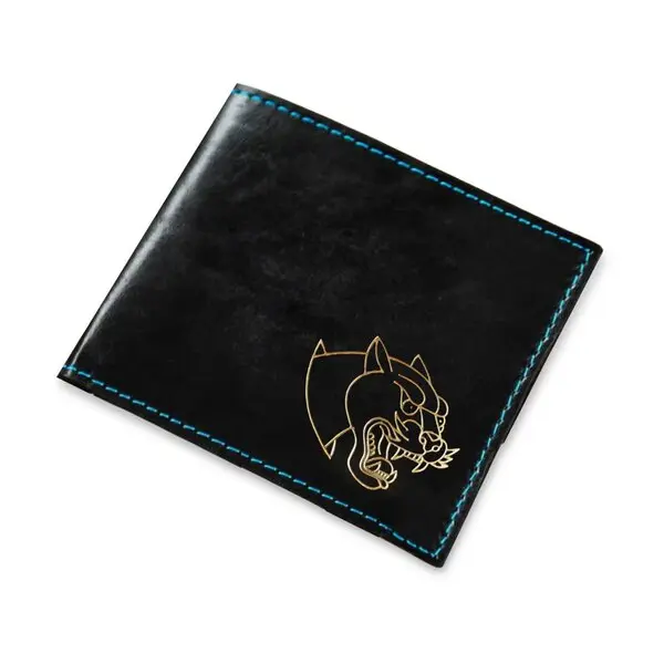 VIDA VIDA Panther Leather Card Wallet Blue - Black