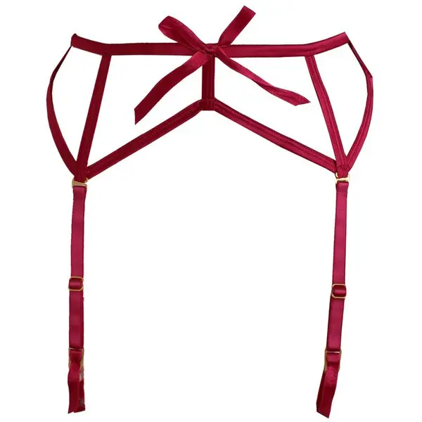 TALLULAH LOVE Opulent Lace Strappy Suspender - Red