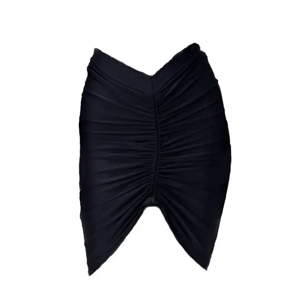 MONOSUIT Mini High-waist Asymmetrical Ruched Skirt - Black