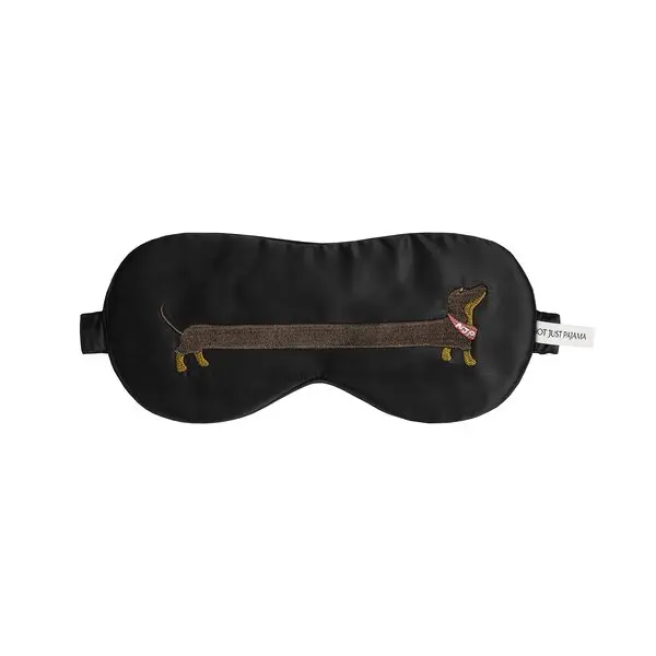 Not Just Pajama Dachshund Dream Silk Sleeping Eye Mask - Black