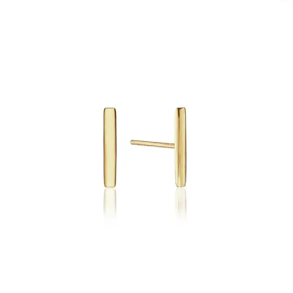 LILY & ROO Plain Bar Stud Earrings - Gold