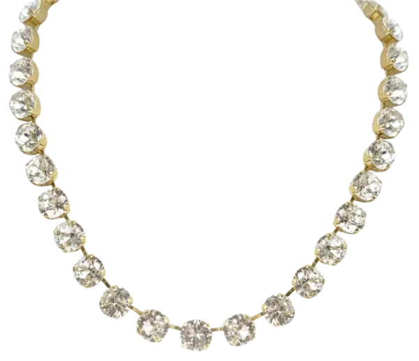 LAURA GRAY Adjustable Diamond Crystal Riviera Necklace