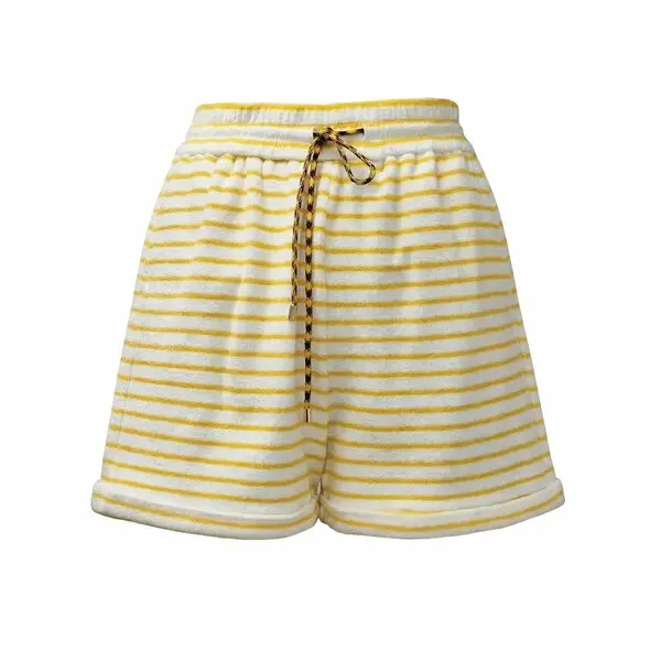 NOOKI DESIGN Talinn Towelling Striped Shorts - Yellow