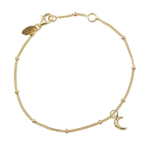 MURU Tiny Moon Charm Bracelet - Gold