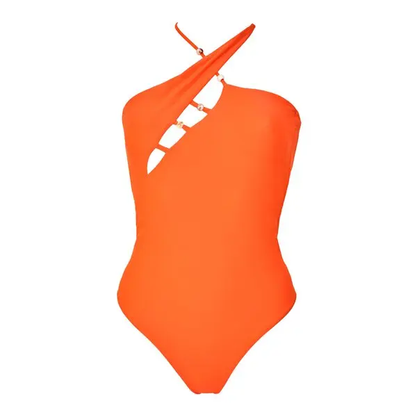 AULALA PARIS Solar Energy Asymmetric Cut Swimsuit - Orange