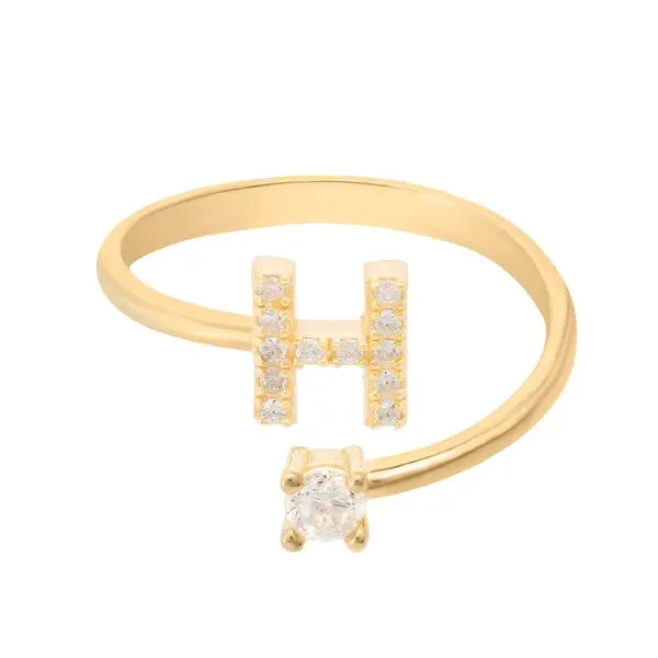 LATELITA Initial Ring - White/gold