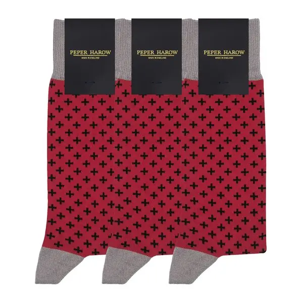 PEPER HAROW - MADE IN ENGLAND Peper Harow Crosslet Socks Bundle - Red
