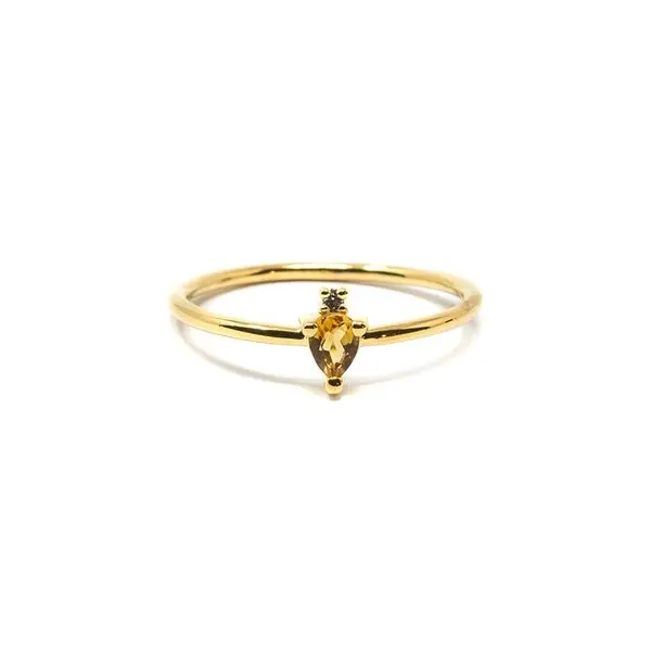 NASI SILVER Pear Atarah Ring With Citrine And White Topaz - Yellow