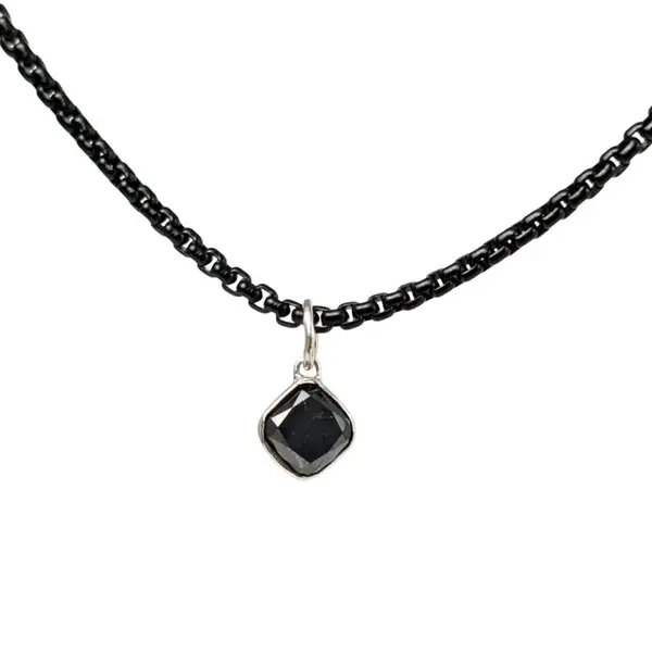 RAHUL'S JEWELS 14k White Gold Black Diamond Charm - Black/gold