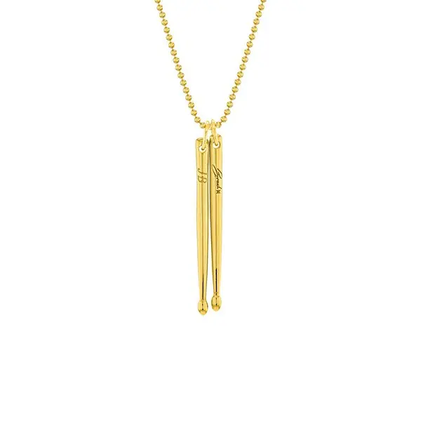 TRUE ROCKS Drumsticks Pendant - Gold