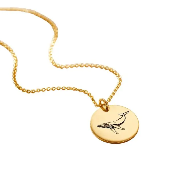 POSH TOTTY DESIGNS Yellow Plated Whale Spirit Animal Necklace - Gold