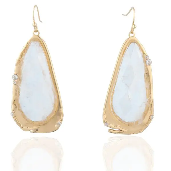 RARE MATTERS JEWELRY Fluid Teardrop Quartz Statement Earrings