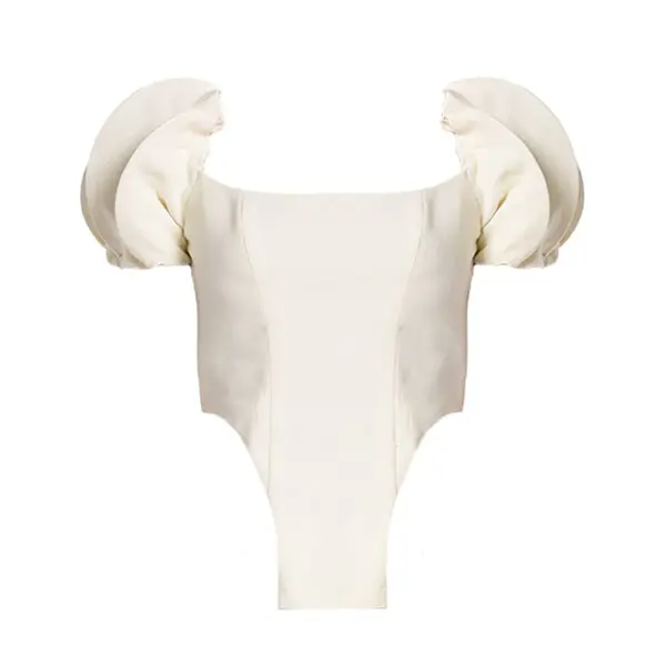28NATELIER Puff Sleeve Top - White