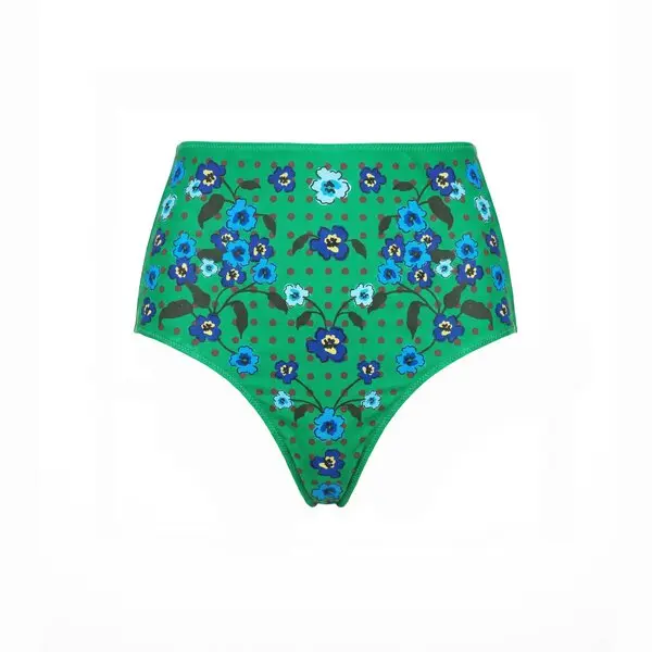 JESSIE ZHAO NEW YORK Polka Bloom Reversible Bikini Bottom - Green