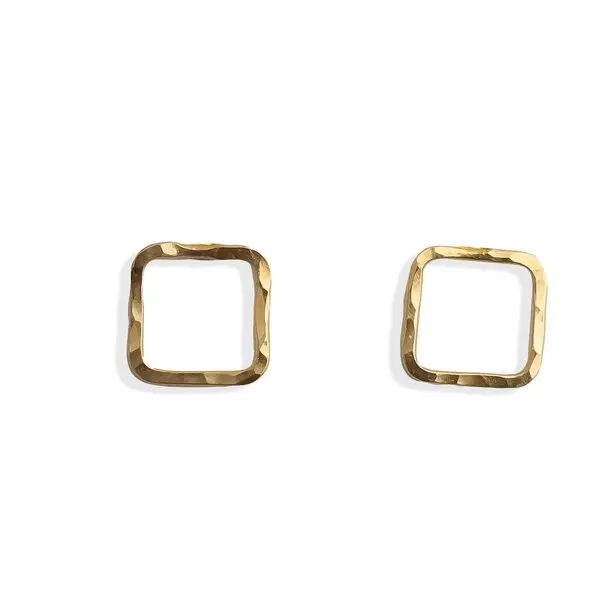 KATE KOEL 14k -filled Hammered Square Stud Earrings - Gold