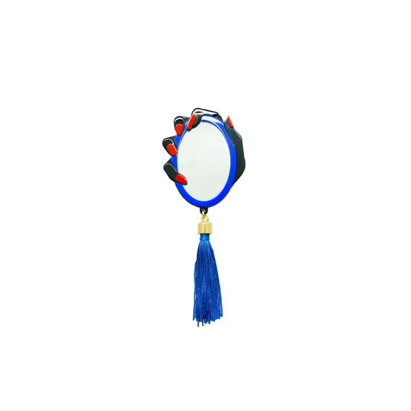 GISSA BICALHO Acrylic Bag Mirror With Fringe - Black/blue