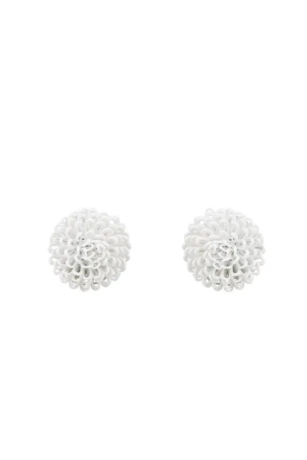 Pat’s Jewelry Single Pompom Clip Earrings - White